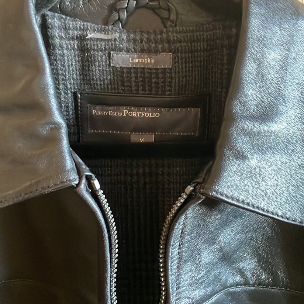 Perry Ellis Portfolio Leather Jacket Men’s - Gem